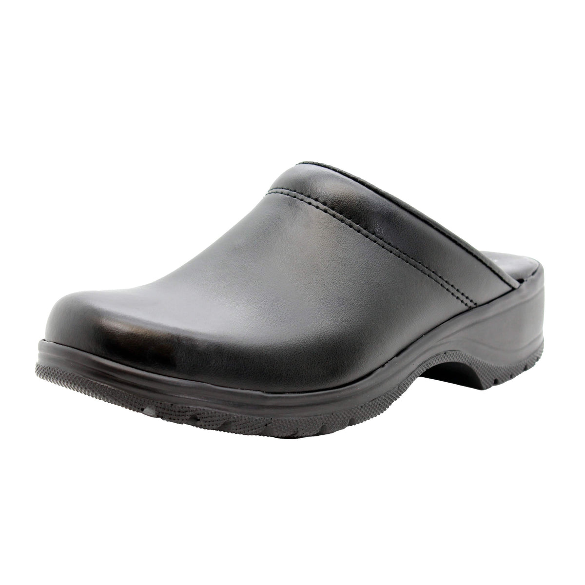 BJORK Flex Pro Open Back Black Leather Clogs– ClogOutlet.com