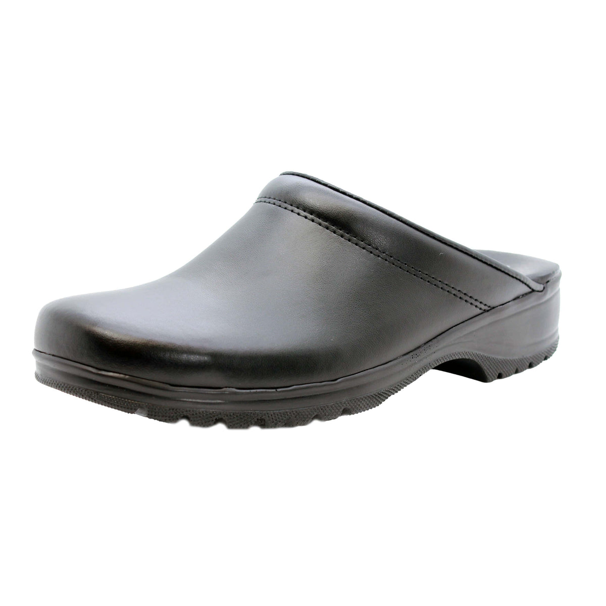 BJORK Men's Flex Pro Open Back Black Leather Clogs– ClogOutlet.com