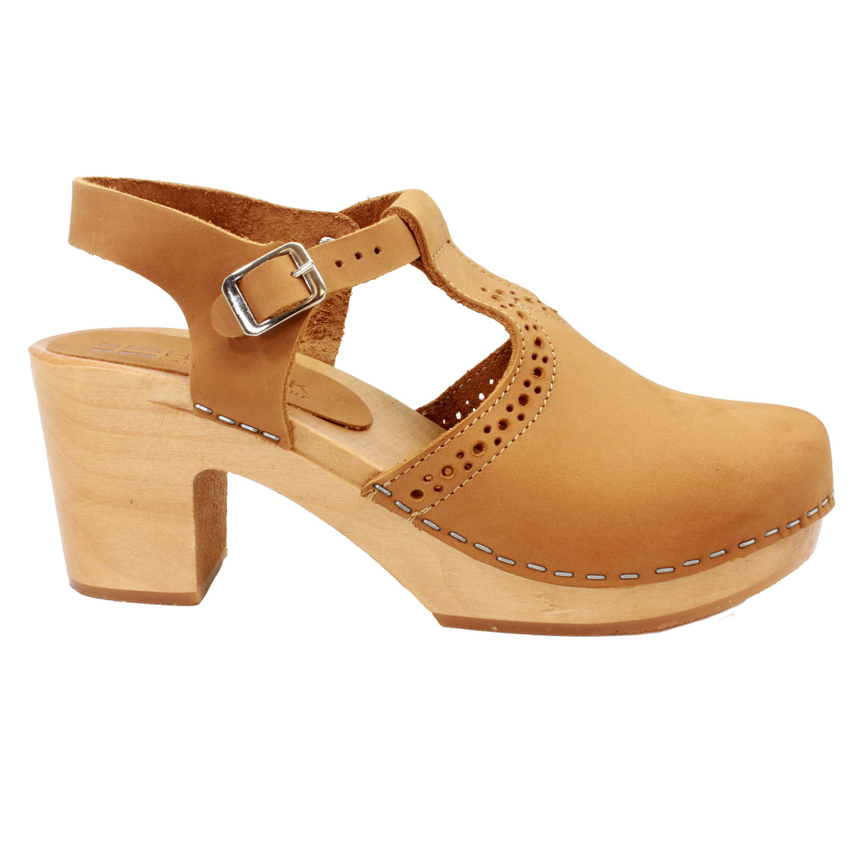 BJORK CLARA Swedish Wooden Clogs in Camel Nubuck– ClogOutlet.com