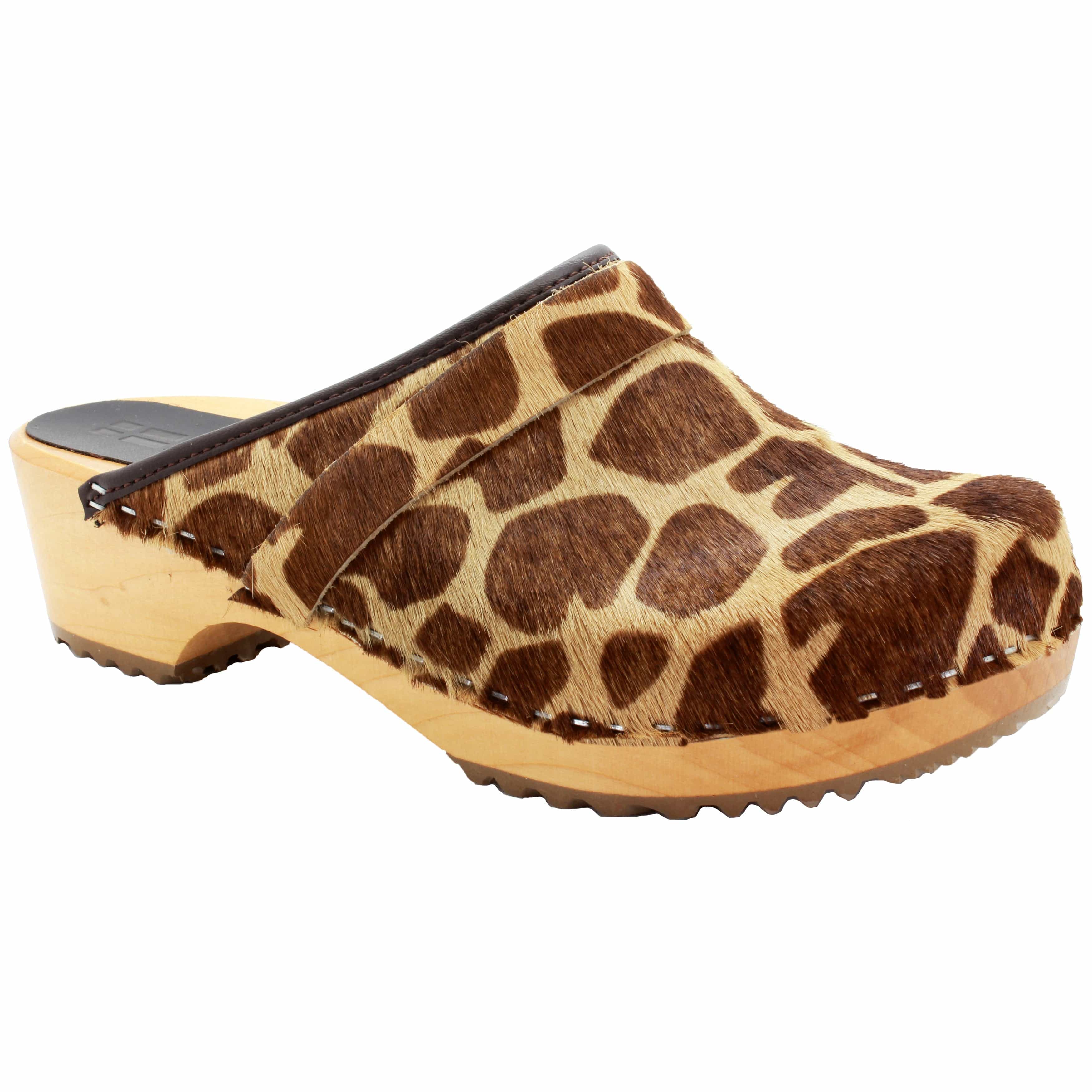 BJORK Safari Wood Open Back Giraffe Clogs - CLOSEOUT– ClogOutlet.com